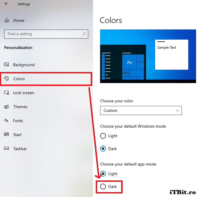 Cum se activeaza tema intunecata in Windows 10 – iTBit
