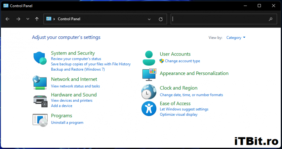 Cum se deschide clasicul panou de control in Windows 11 – iTBit